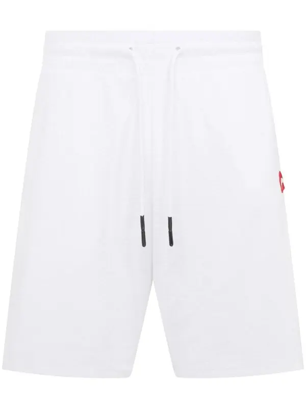 LET'S SWIM Logo Shark Towelling Shorts - White