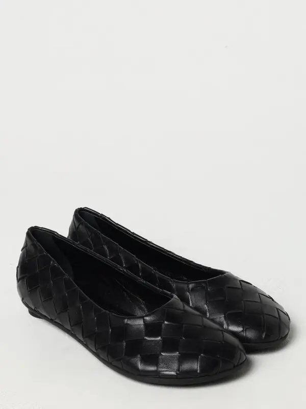 Bottega Veneta Woven Ballet Flats - Black