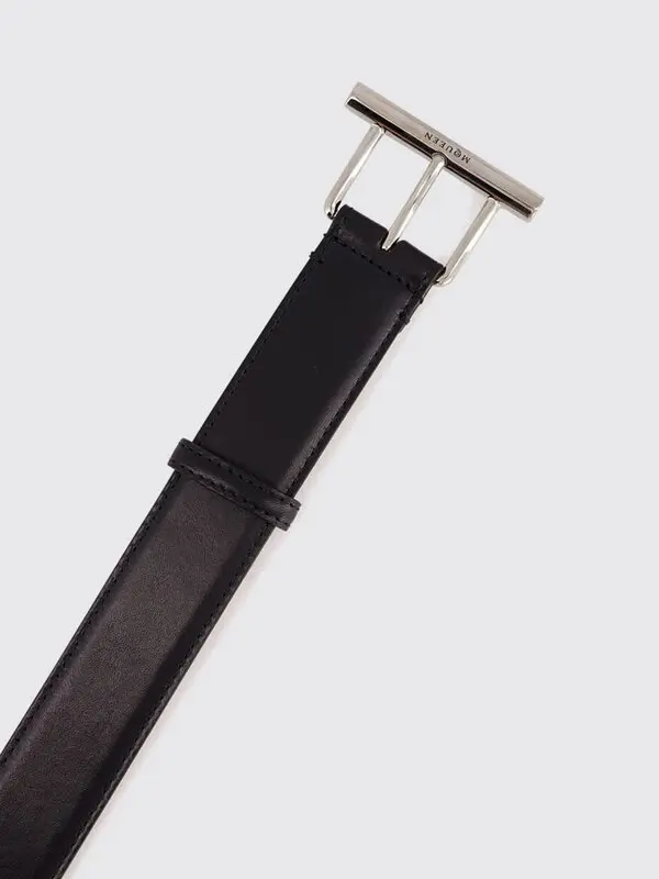 Alexander McQueen Smooth Calfskin Leather Belt With Engraved Logo Buckle