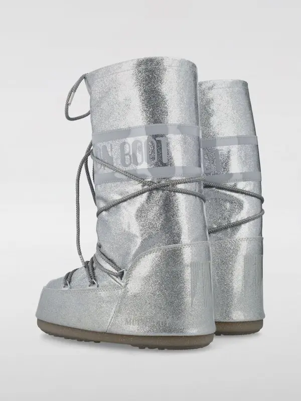 Moon Boot Lace-up Boots - Silver