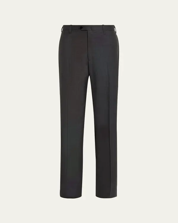Cesare Attolini Super 150's Wool Flat-front Trousers