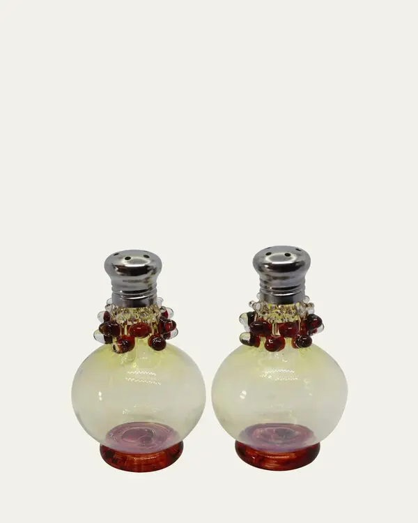 GLASS ACT Fetival Lace Salt And Pepper Shakers