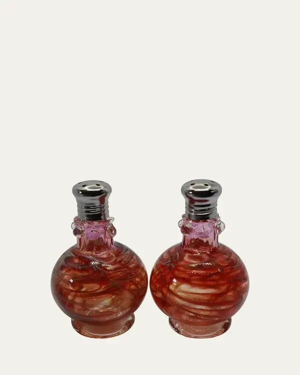 GLASS ACT Festival Cloud Salt And Pepper Shakers - Red