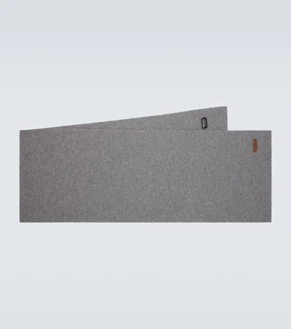 Zegna Ribbed-knit Cashmere Scarf - Grey