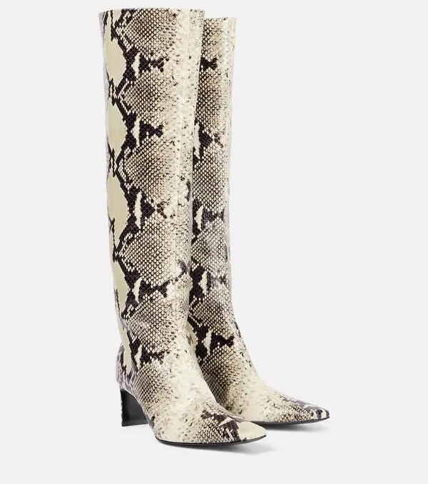 Khaite Ona 55 Snake-effect Knee-high Boots