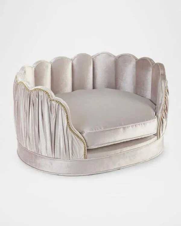 HAUTE HOUSE Lily Rose Velvet Pet Bed - Blush