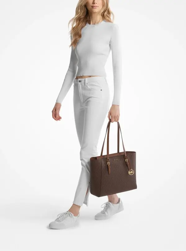 Michael Kors Charlotte Large 3-in-1 Signature Logo Tote Bag - Brown