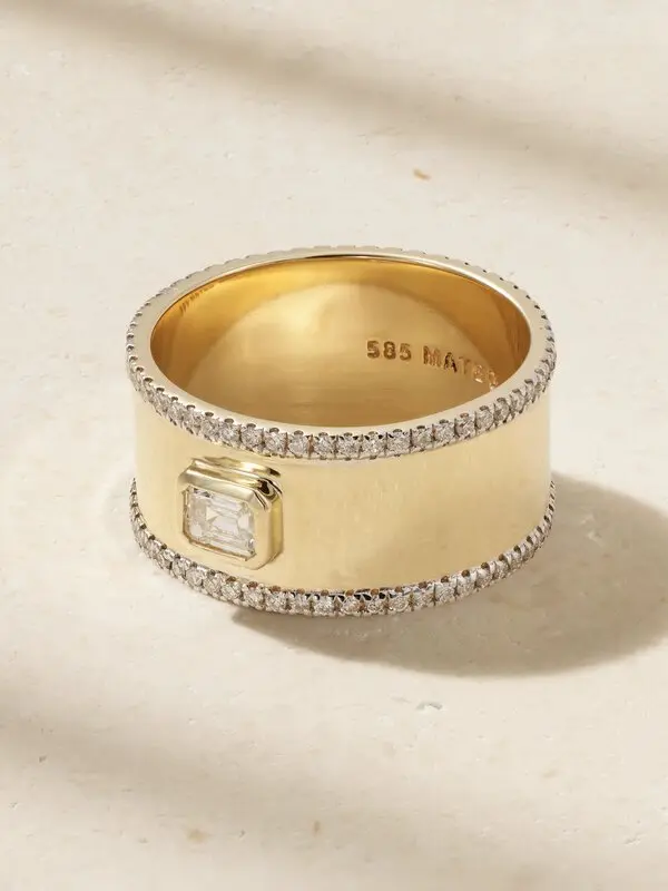 Mateo Edge Cigar 14-karat Diamond Ring - Gold