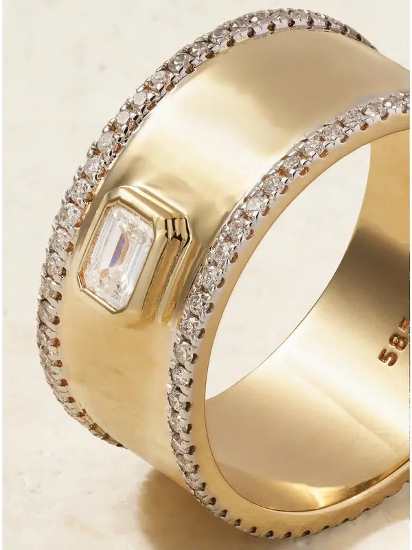 Mateo Edge Cigar 14-karat Diamond Ring