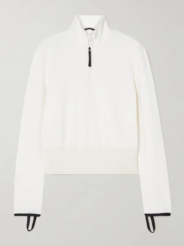 Aztech Mountain Ajax" Jersey Half-zip Sweater With Ribbed Trim And Thumb Loops