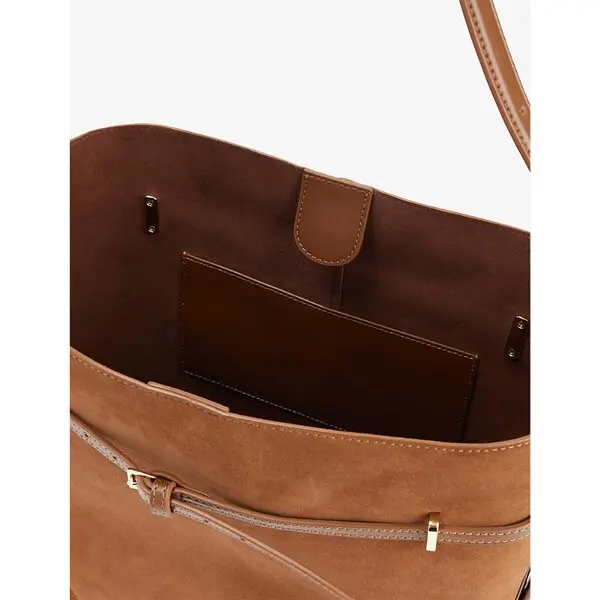 VERAFIED Belted Suede Tote Bag