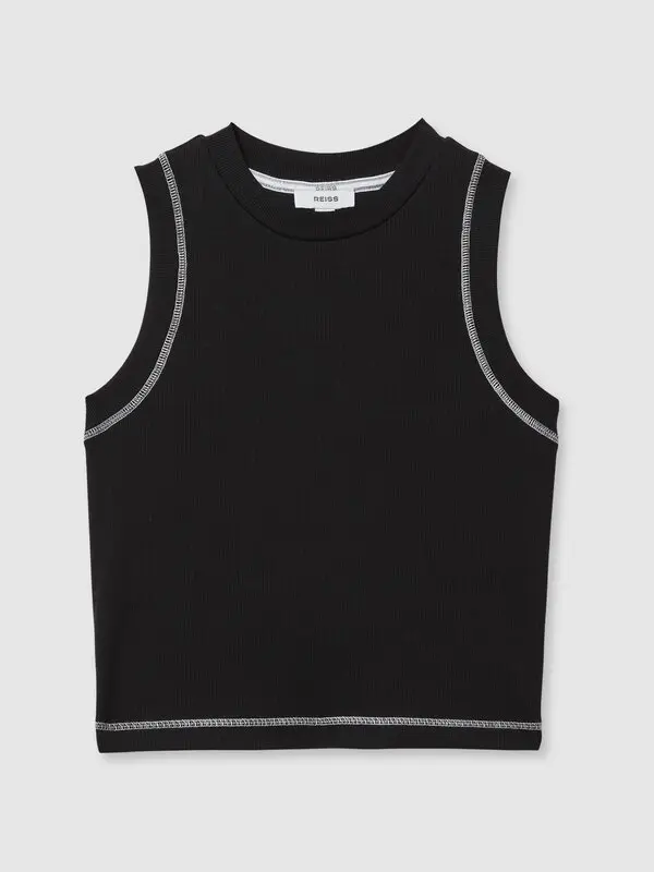 REISS Lea Cotton-blend Sleeveless Top