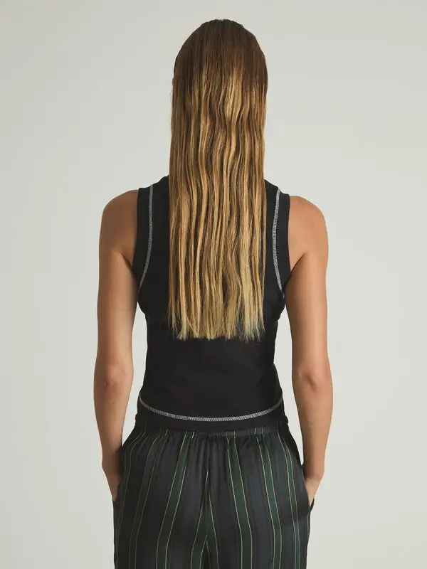 REISS Lea Cotton-blend Sleeveless Top