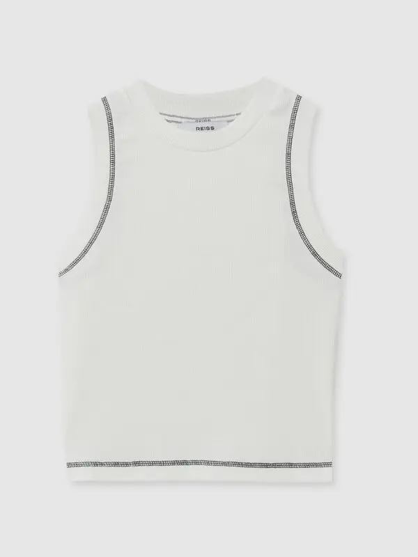 REISS Lea Cotton-blend Sleeveless Top