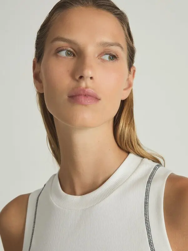 REISS Lea Cotton-blend Sleeveless Top