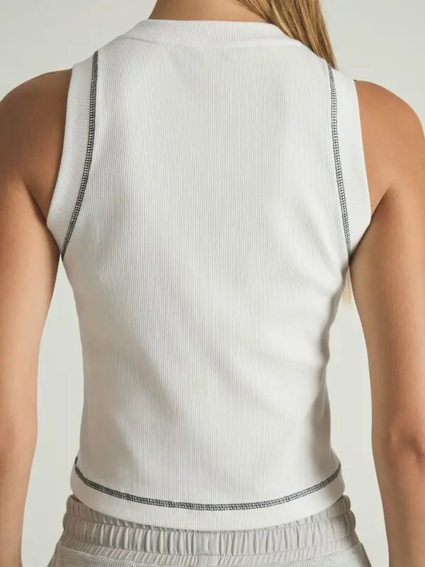 REISS Lea Cotton-blend Sleeveless Top