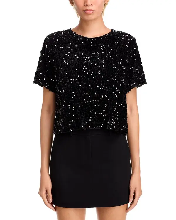 Steve Madden Sequined Velvet Top