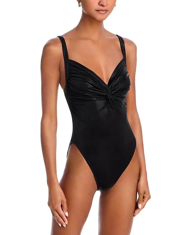 Norma Kamali Twist One Piece Swimsuit - Black