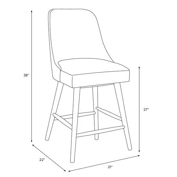 SKYLINE FURNITURE Sparrow & Wren Anita Counter Stool Exclusive - Zuma Navy