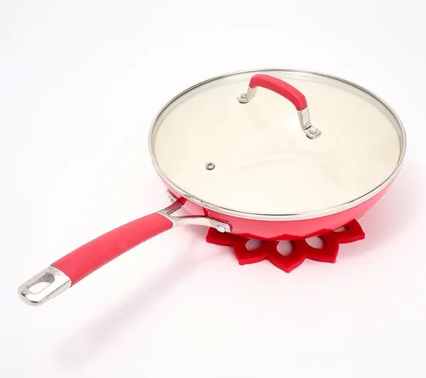 AARTI SEQUEIRA 11' All-purpose Kadhai Pan W/lid Silicone Trivet - One-color