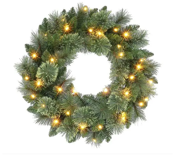 PULEO INTERNATIONAL Puleo 24 Battery-operated Pre-lit Wreath - One-color