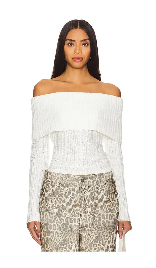 MORE TO COME Ingrid Off Shoulder Sweater - Cream