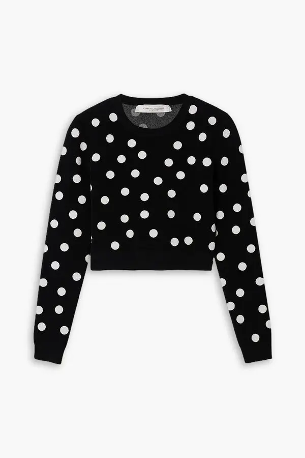 Carolina Herrera Cropped Polka Dot Top