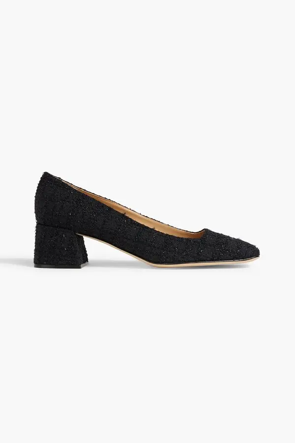 SERGIO ROSSI Metallic Tweed Pumps - Black