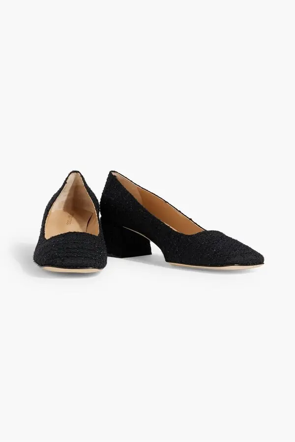 SERGIO ROSSI Metallic Tweed Pumps - Black