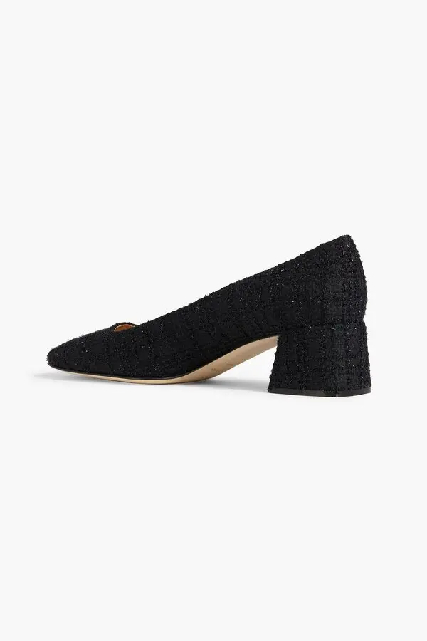 SERGIO ROSSI Metallic Tweed Pumps - Black