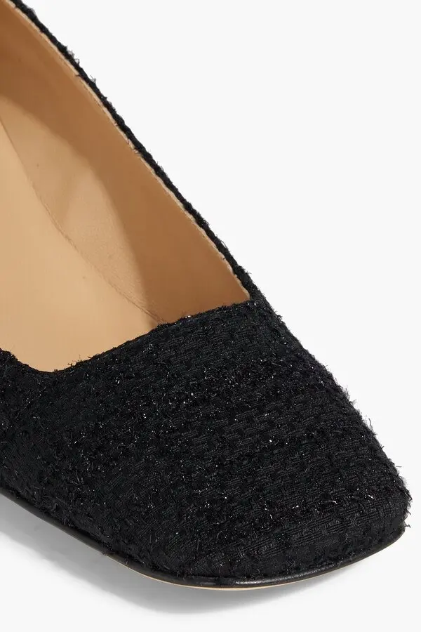 SERGIO ROSSI Metallic Tweed Pumps - Black