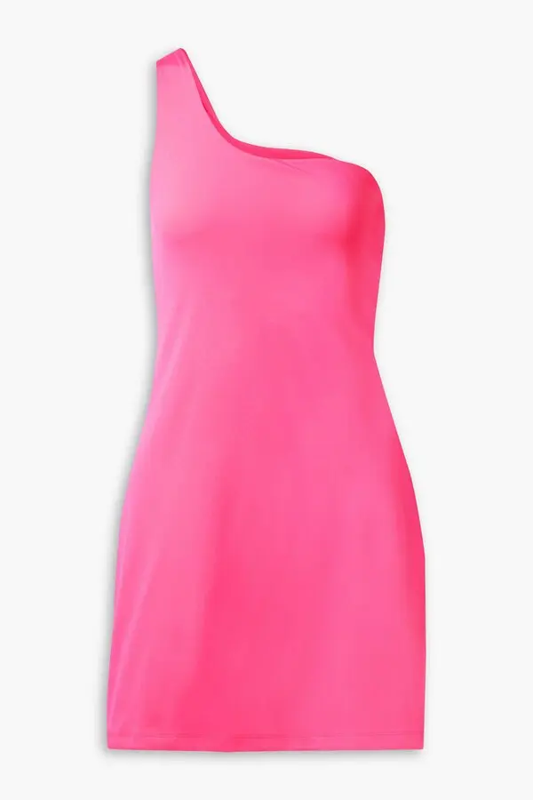 Girlfriend Collective Bianca One Shoulder Dress - Pink - XXS