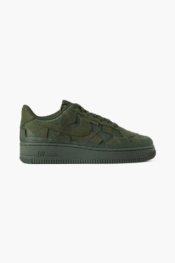 Nike Billie Eilish Air Force 1 Paneled Suede And Shell Sneakers - Army Green