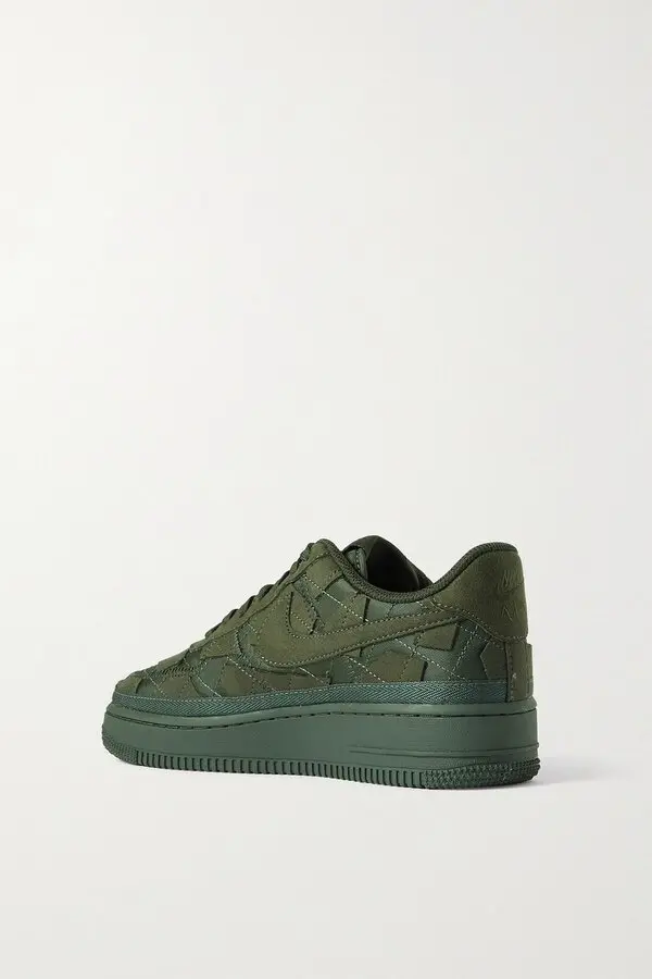 Nike Billie Eilish Air Force 1 Paneled Suede And Shell Sneakers - Army Green