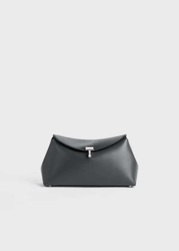 TOTEME T-lock Leather Clutch - Grey