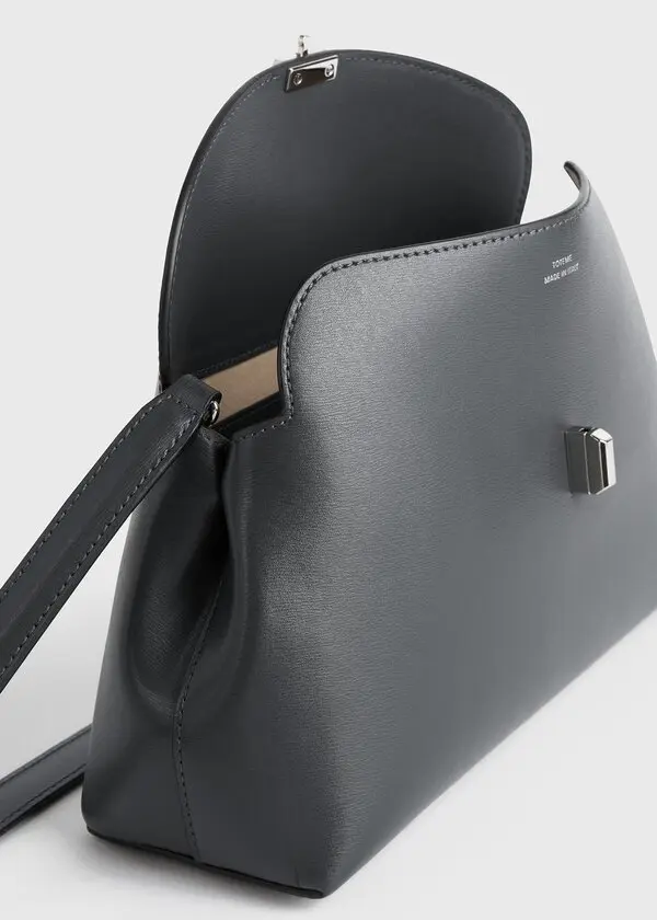 TOTEME T-lock Leather Clutch - Grey
