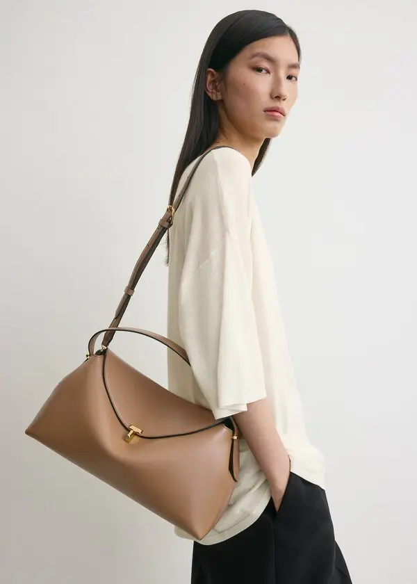 TOTEME T-lock Top Handle Bag - Camel