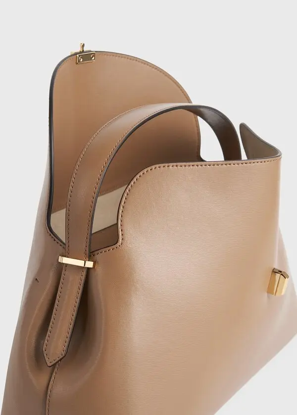 TOTEME T-lock Top Handle Bag - Camel