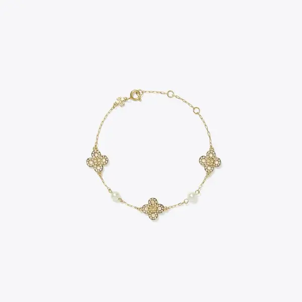 Tory Burch Forget Me Not Pearl Bracelet - Tory Gold/pearl/crystal