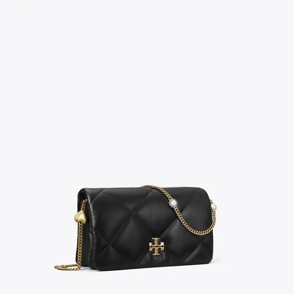 Tory Burch Kira Diamond Quilt Charm Crossbody - Black