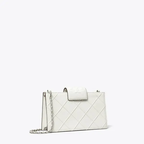 Tory Burch Fleming Soft Chain Wallet - Blanc