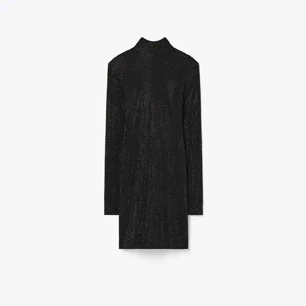 Tory Burch Embellished Viscose Turtleneck Dress