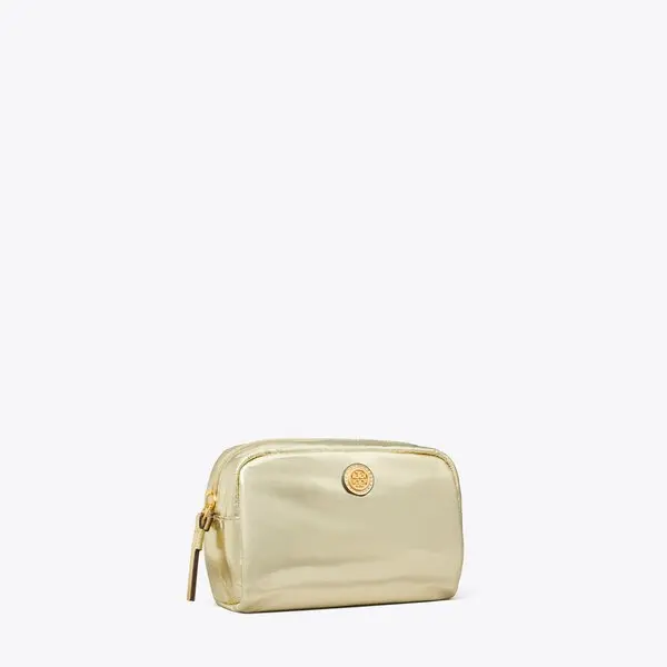 Tory Burch Virginia Metallic Curved Cosmetic Case
