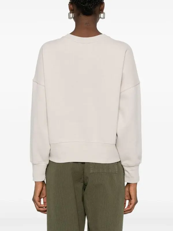 Dkny Sequined-logo Sweatshirt - Neutrals