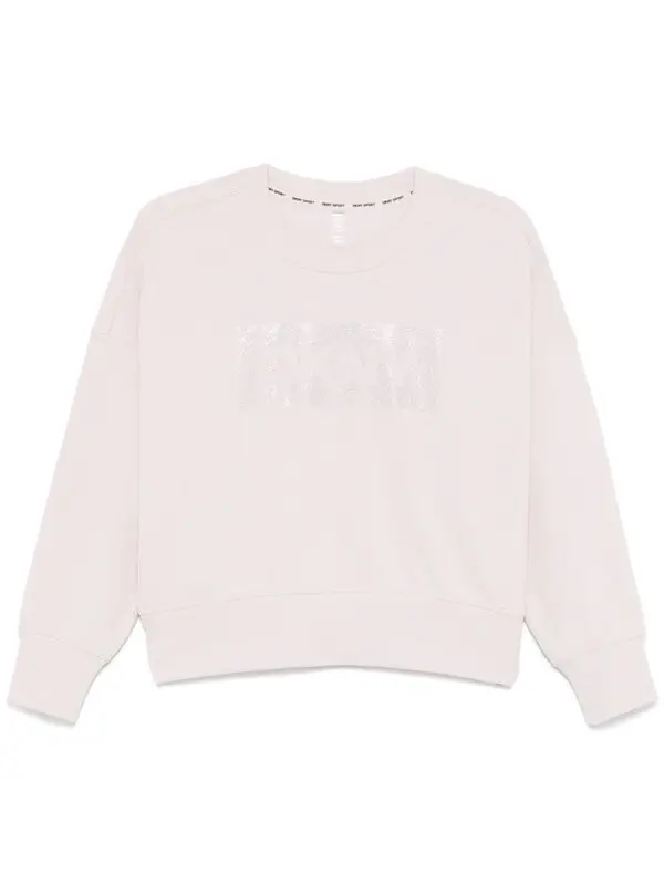 Dkny Logo-embellished Sweatshirt - Pink