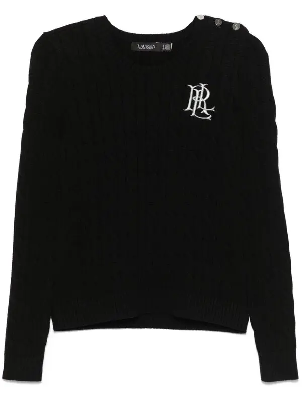 Ralph Lauren Montiva Cable Knit Sweater - Black