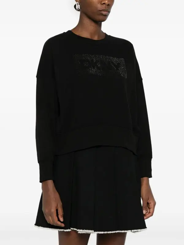 Dkny Logo-embellished Sweatshirt - Black
