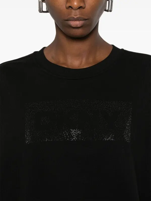 Dkny Logo-embellished Sweatshirt - Black