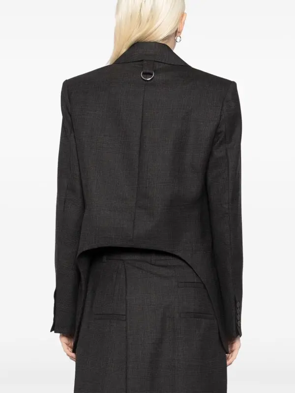 Tibi Check Dennis Cutout Blazer