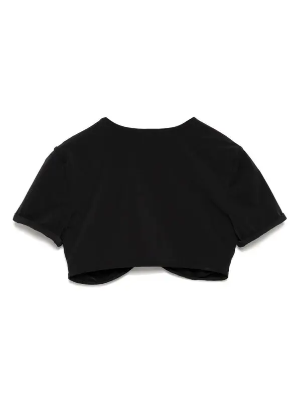 Christopher Esber Ruched Orbit Crop T-shirt - Black